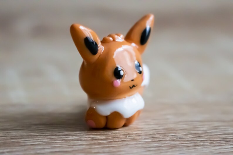 Eevee Pokemon Charm Cute Pokemon Polymer Clay Charms Handmade - Etsy