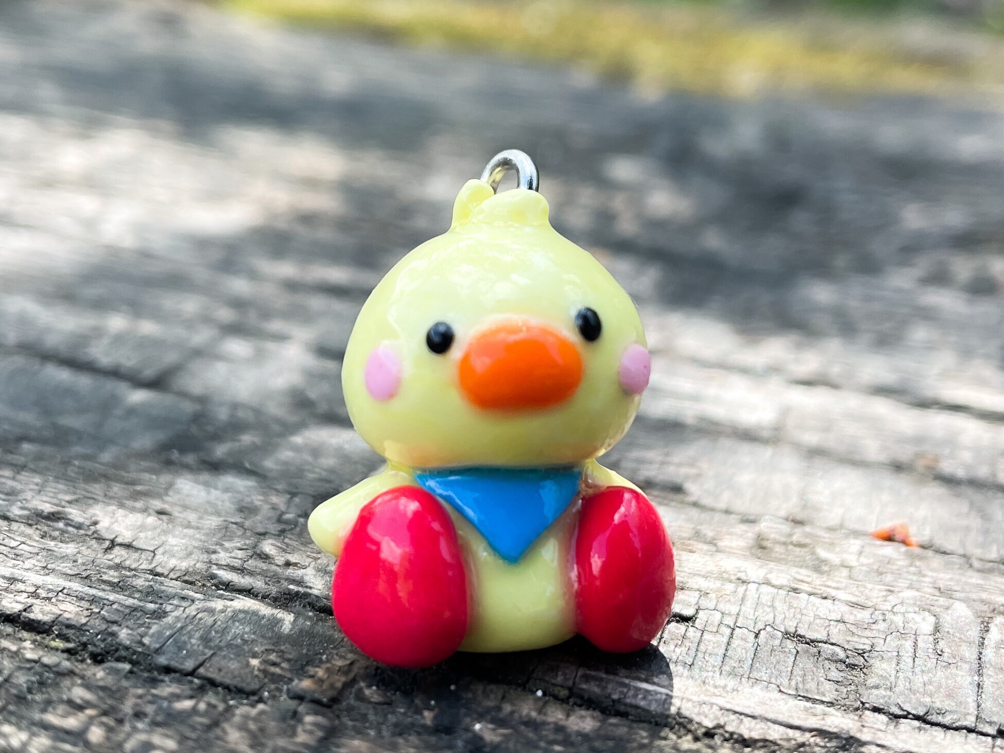 Tiny Kawaii Bird Charm Cute Animal Charms Polymer Clay Chicken Keychain ...