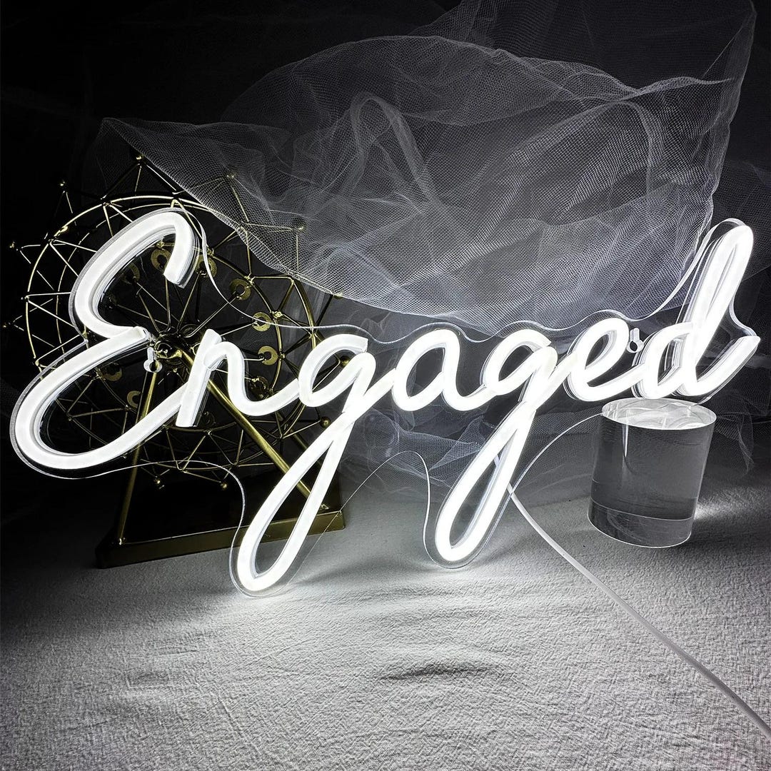 LED Neon Wedding Sign 'engaged!" Event Decor Wall Decoration - Express ...