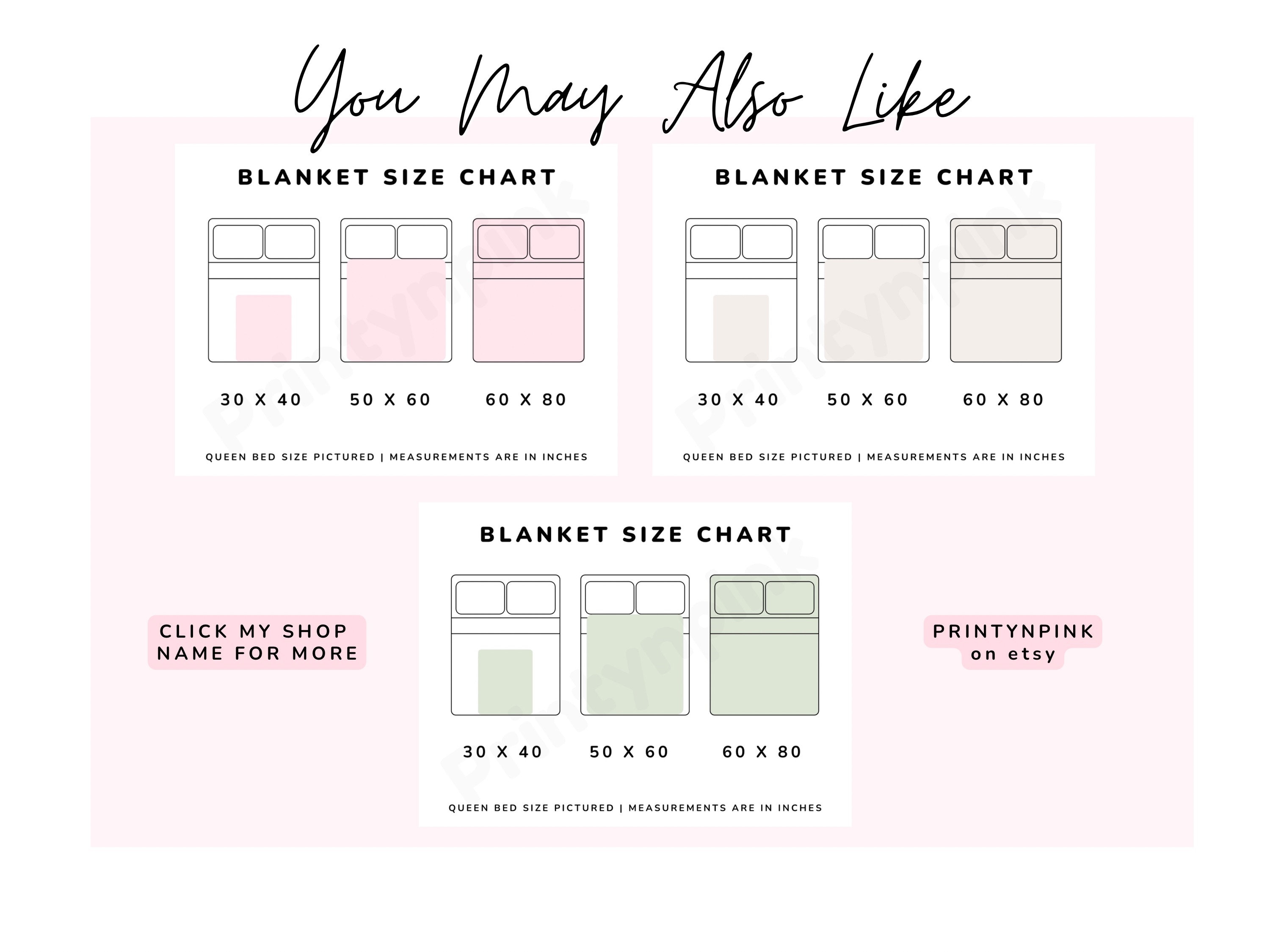 Blanket Size Chart, Blanket Size Guide, Blanket Size Comparison ...