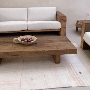 Rustic Barn Beam Oak Coffee Table • Handmade Reclaimed Wood Low Coffee Table - Etsy