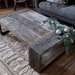 Rustic Low Wood Dark Brown Coffee Table Living Room Handmade Furniture ...