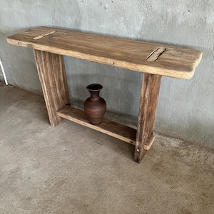 Reclaimed Wood Entryway Table With Shelves • Handmade Furniture Rustic ...