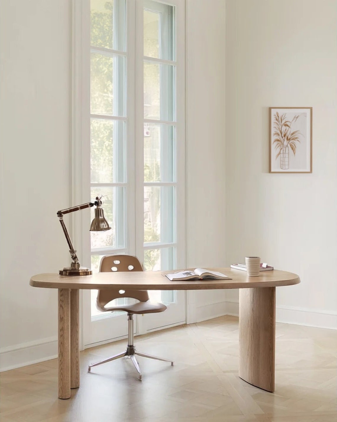 Handmade Reclaimed Oak Wood Desk | Sustainable and Elegant Office ...