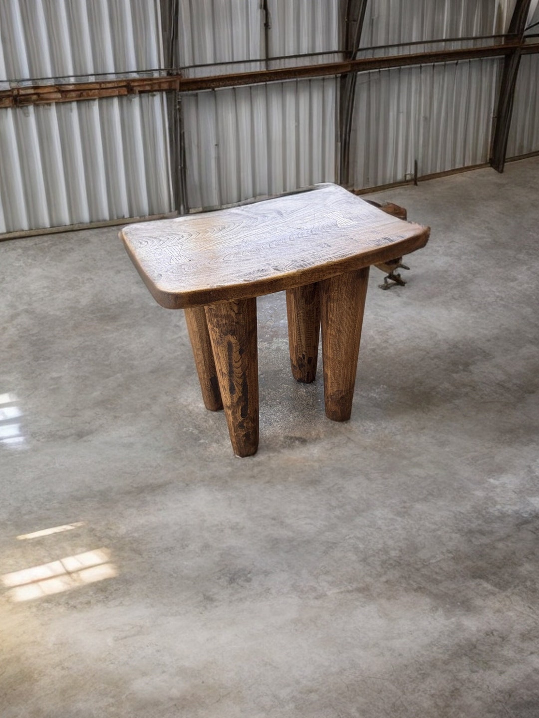 Rustic Japanese Wood Stool Coffee Table • Wabi Sabi Furniture • Side ...