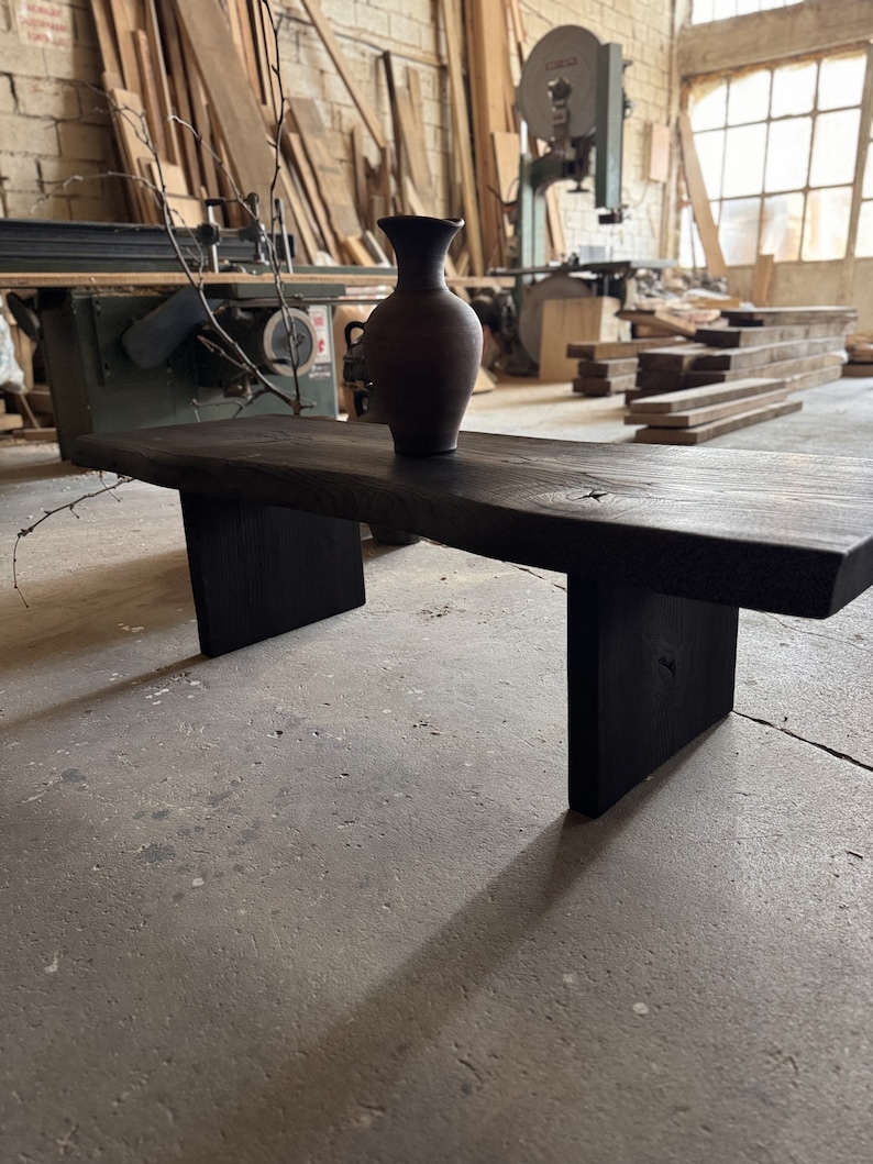 Shou Sugi Ban Reclaimed Oak Wood Coffee Table Rustic Low Coffee Table Etsy