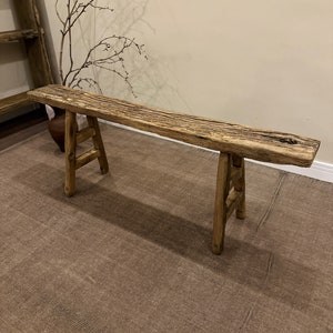 Reclaimed Wood Skinny Bench • Handmade Rustic Furniture • Wooden Stool - Etsy