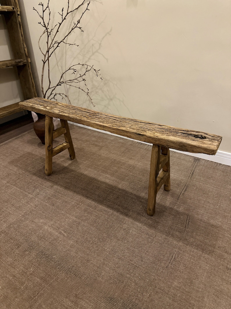 Reclaimed Wood Skinny Bench Handmade Rustic Furniture Wooden Stool - Etsy