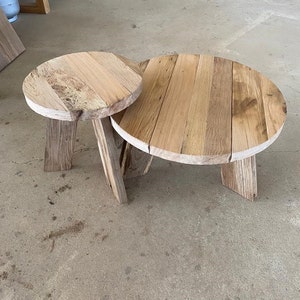 Unique Rustic Round Coffee Table • Reclaimed Wood Side Table - Etsy