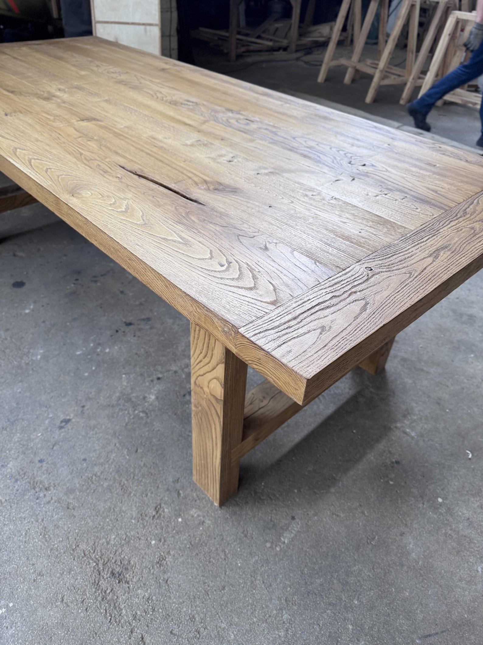Reclaimed Oak Wood Dining Table • Handmade Farmhouse Dining Furniture ...