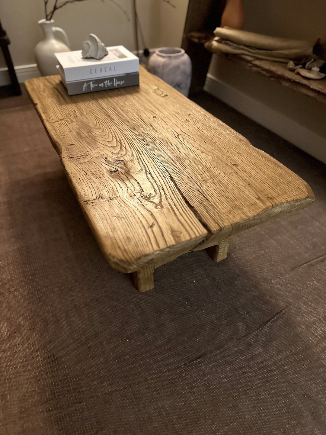 Unique Rustic Chestnut Coffee Table • Reclaimed Live Edge Handmade ...