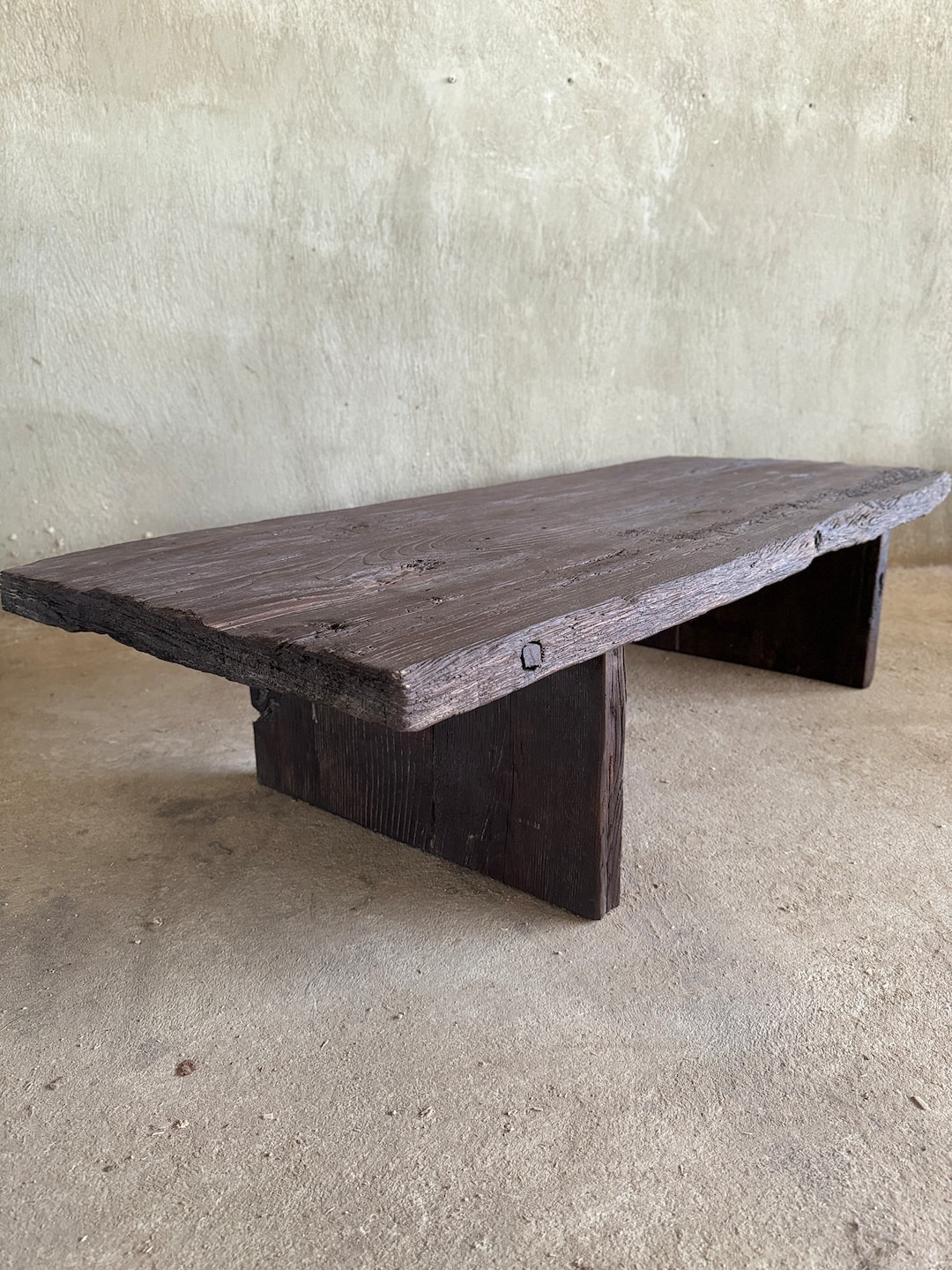 Rustic Low Wood Coffee Table • Living Room Handmade Furniture - Etsy
