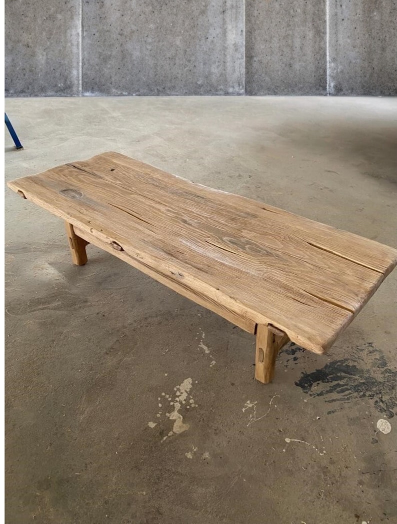 Rustic Unique Coffee Table • Reclaimed Live Edge Wood • Handmade ...