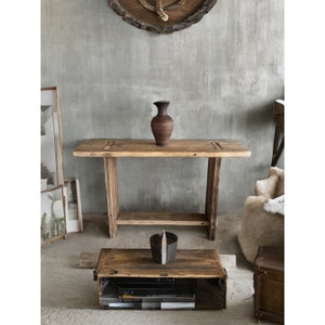 Reclaimed Wood Entryway Table With Shelves • Handmade Furniture Rustic ...