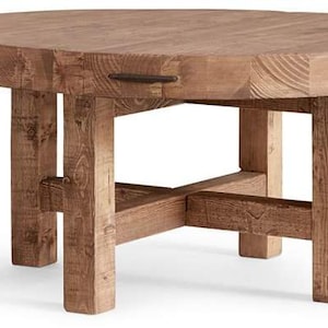 Unique Rustic Round Coffee Table • Reclaimed Wood Side Table - Etsy