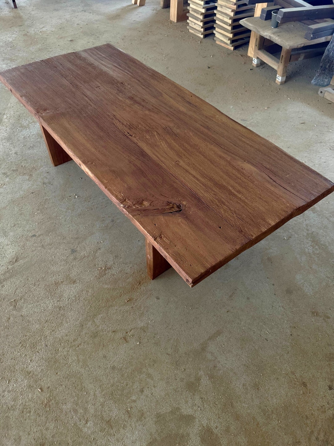 Rustic Large Wood Coffee Table • Reclaimed Live Edge Wood • Living Room ...