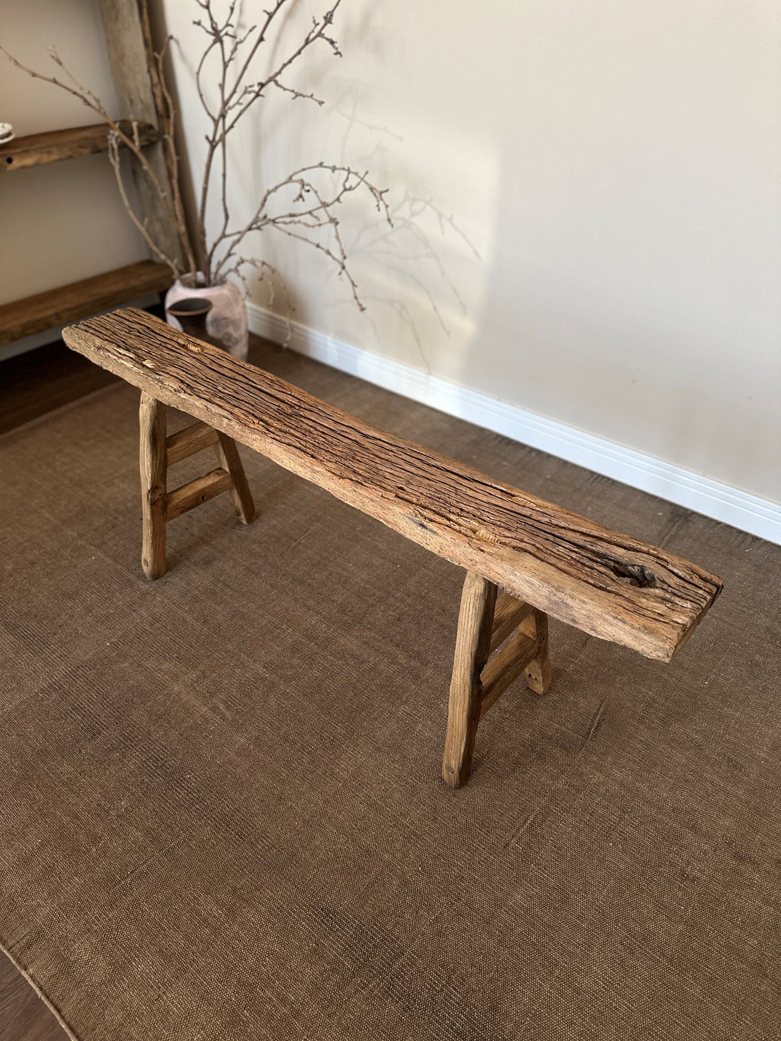 Reclaimed Wood Skinny Bench Handmade Rustic Furniture Wooden Stool - Etsy