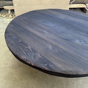 Rustic Round Low Wood Dark Brown Coffee Table • Living Room Handmade ...
