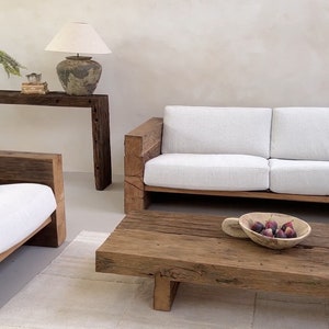 Rustic Barn Beam Oak Coffee Table • Handmade Reclaimed Wood Low Coffee Table - Etsy