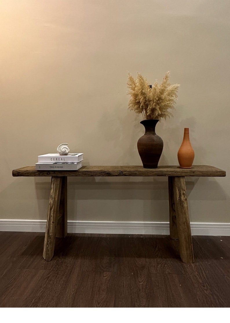 Narrow Wood Console Table Handmade Rustic Furniture - Etsy