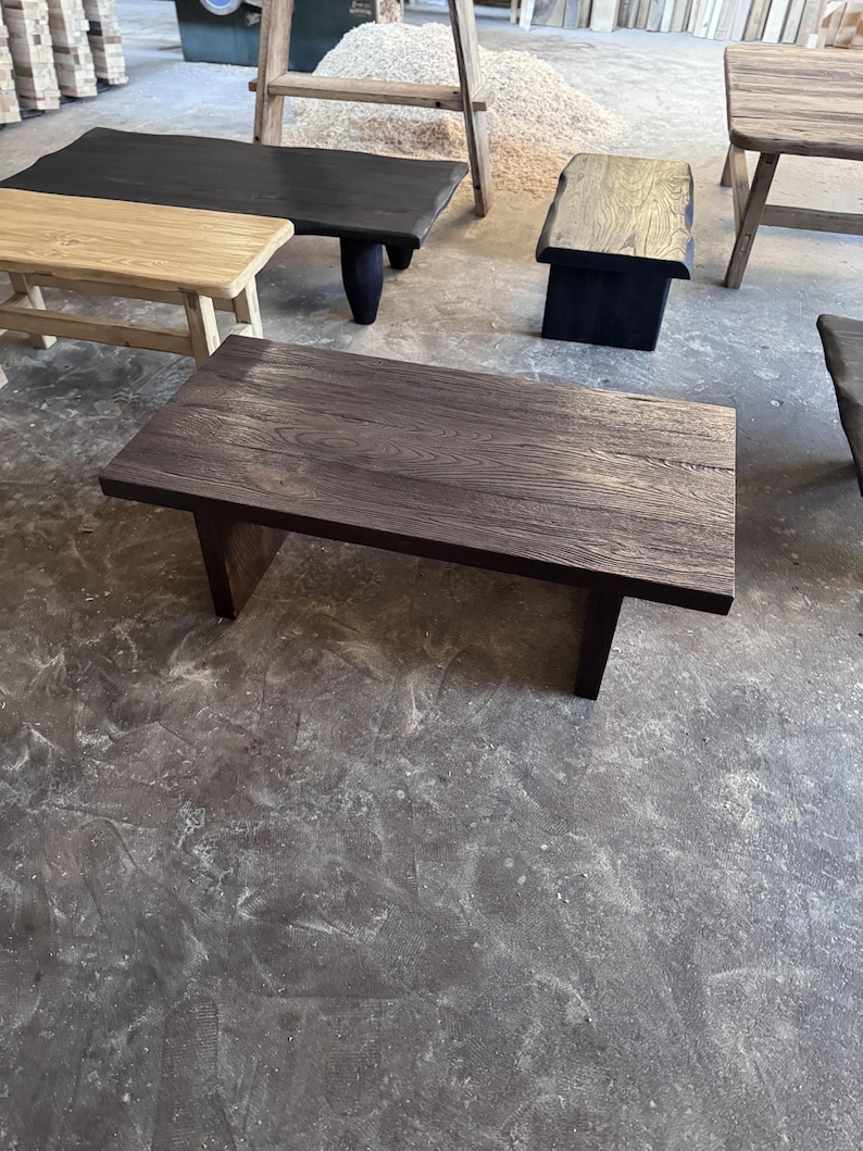 Rustic Wood Coffee Table • Oak Solid Wood - Etsy