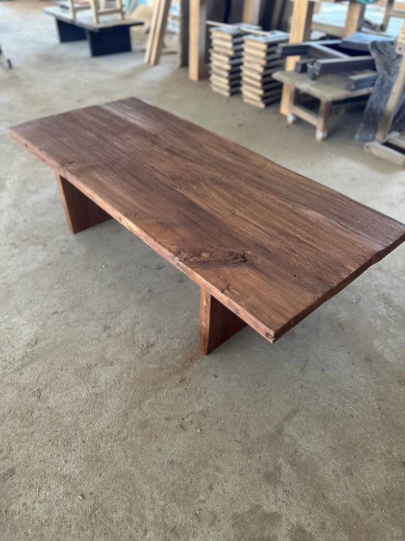 Rustic Large Wood Coffee Table Reclaimed Live Edge Wood Living Room ...