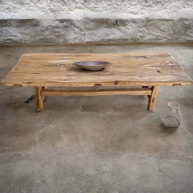 Rustic Unique Coffee Table • Reclaimed Live Edge Wood • Handmade ...