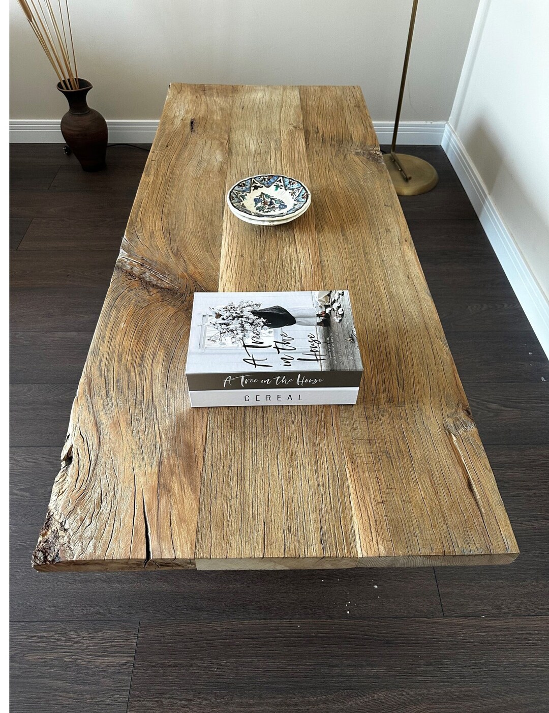 Rustic Large Coffee Table • Reclaimed Live Edge Wood • Handmade ...
