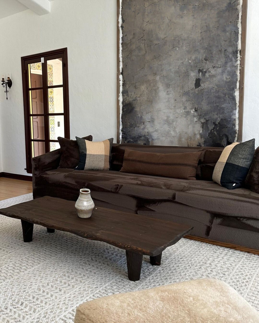 Rustic Low Wood Dark Brown Coffee Table • Living Room Handmade ...
