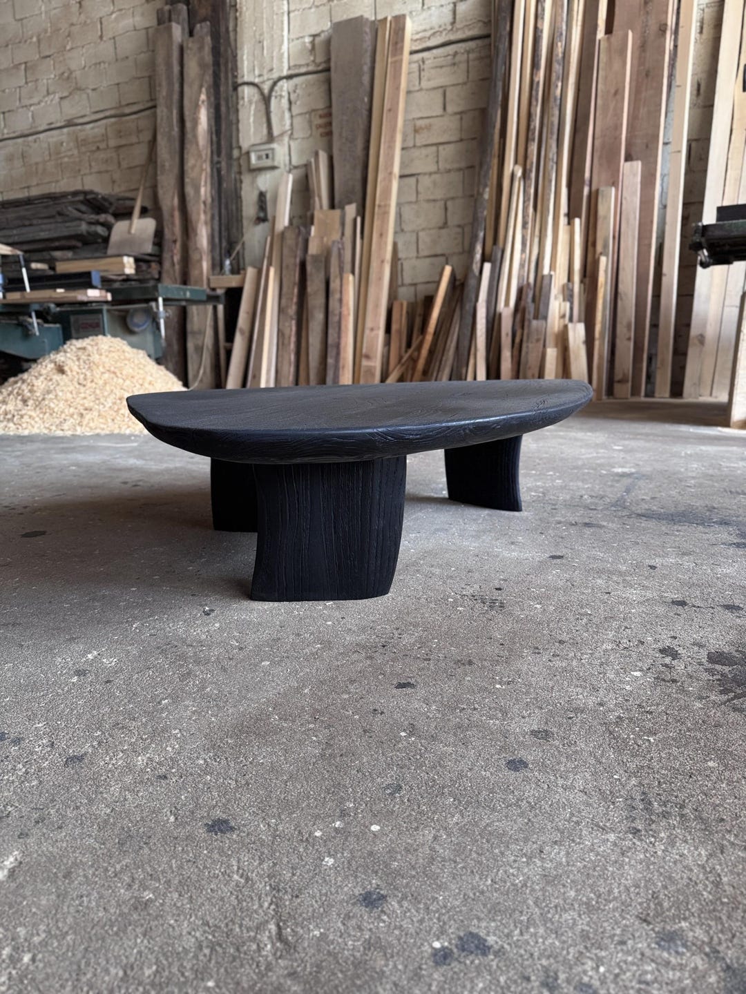 Reclaimed Oak Wood Coffee Table • Rustic Low Black Coffee Table - Etsy