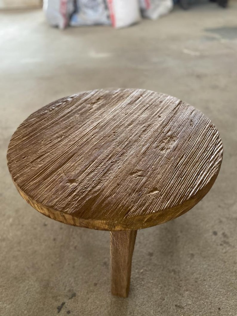 Unique Rustic Round Coffee Table Reclaimed Wood Living Room Side Table ...