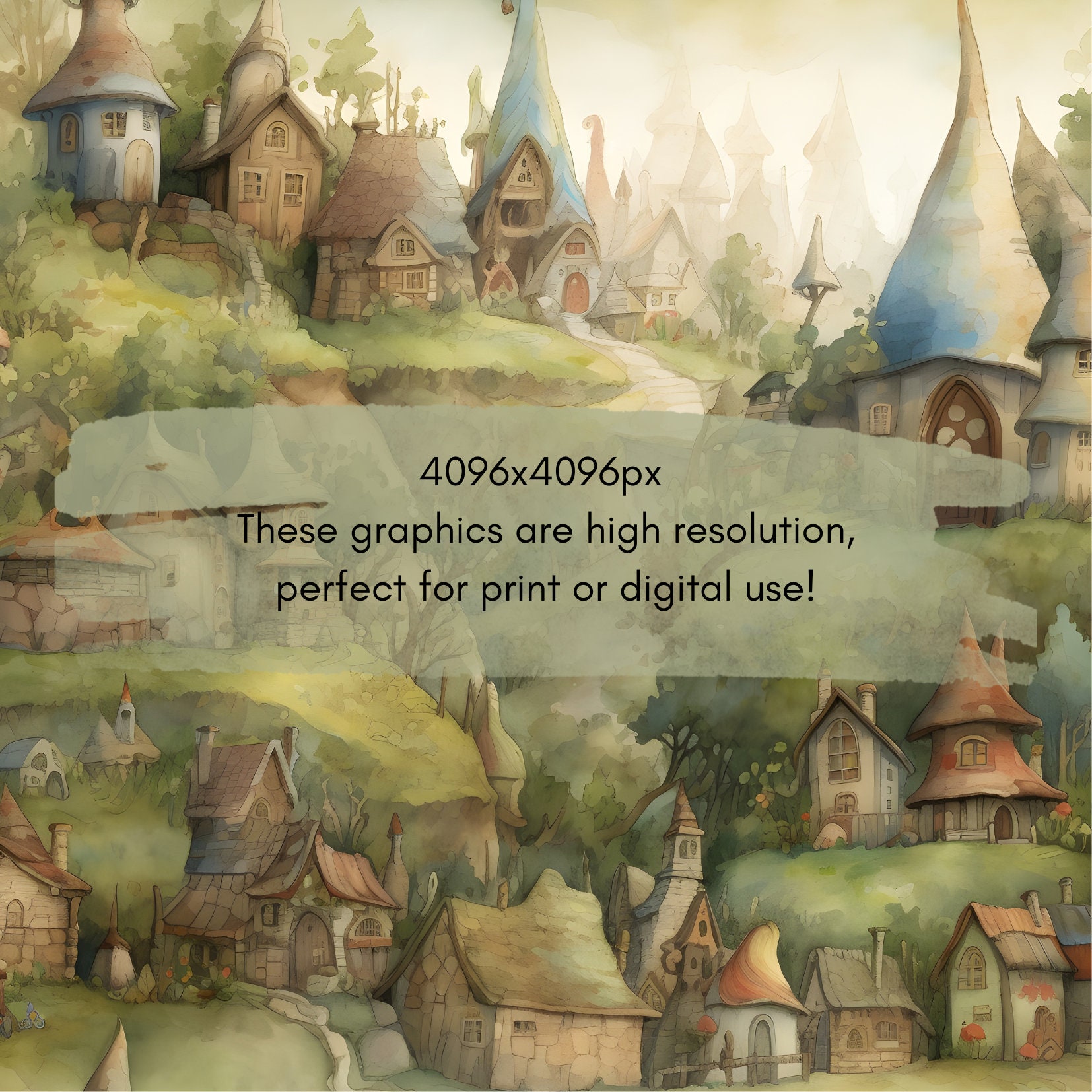 Gnome Village | Digital Paper | 12 Designs | 12 in X 12 in | Seamless ...