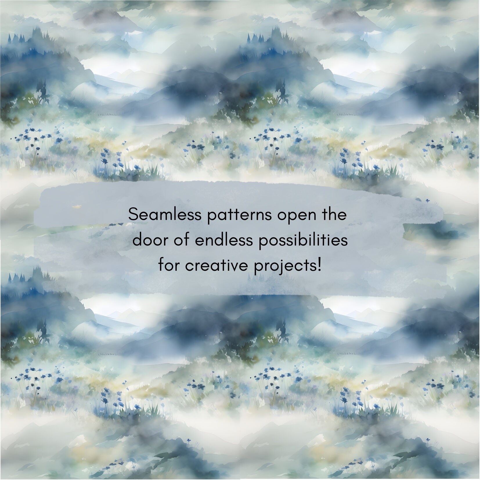 Watercolor Blue Mountains Digital Paper 12 Designs 12 in X 12 in ...