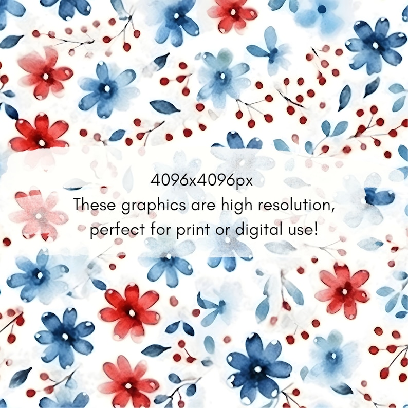Red White & Blue | Digital Paper | 12 Designs | 12 in X 12 in ...