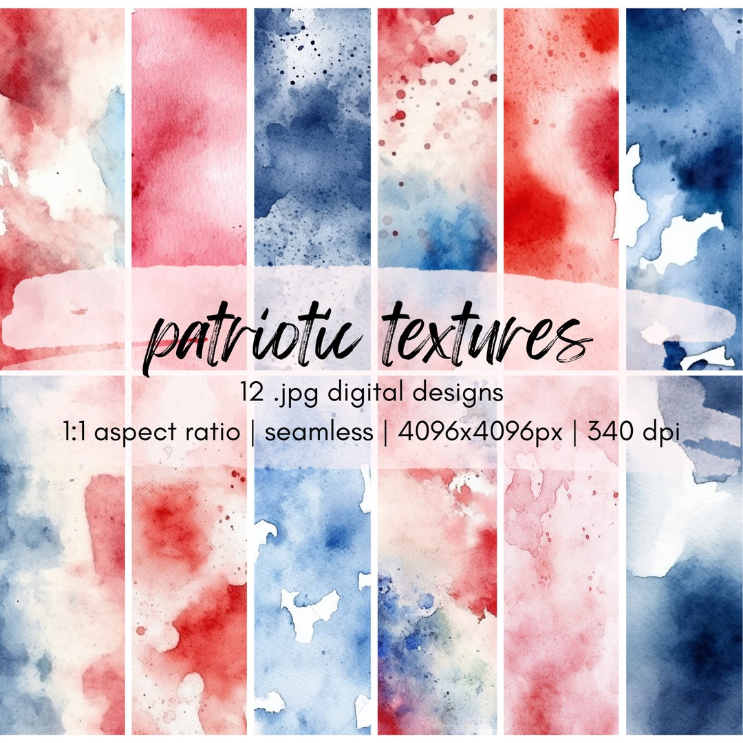 Red White & Blue Textures | Digital Paper | 12 Designs | 12inx12in ...