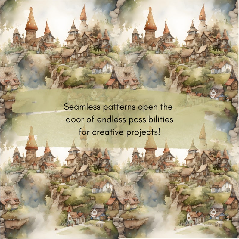 Gnome Village | Digital Paper | 12 Designs | 12 in X 12 in | Seamless ...