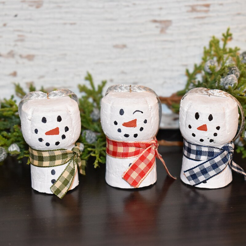 Cork Snowman - Etsy