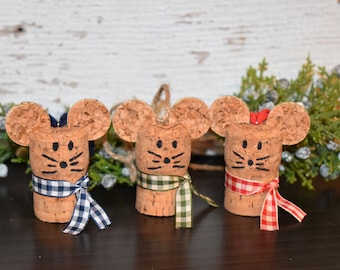 Christmas Mouse Champagne Wine Cork Ornament - Etsy