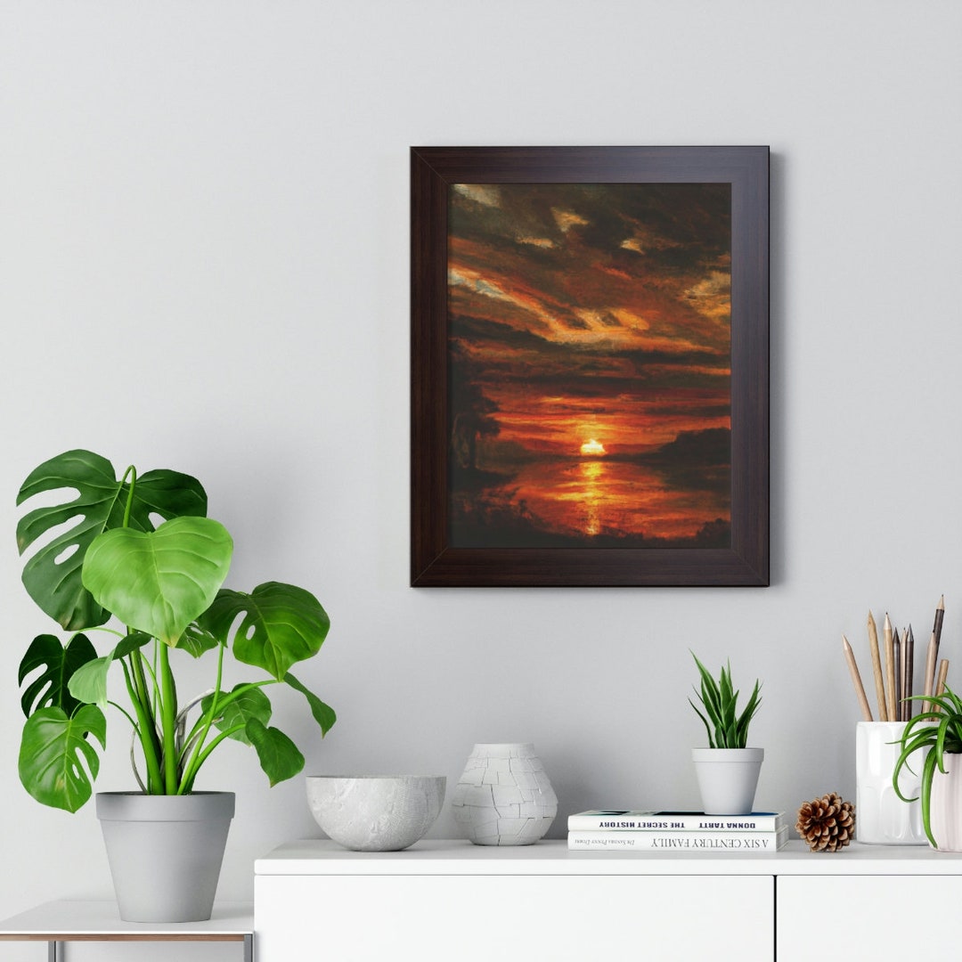 Red Sunset Printable Art. - Etsy