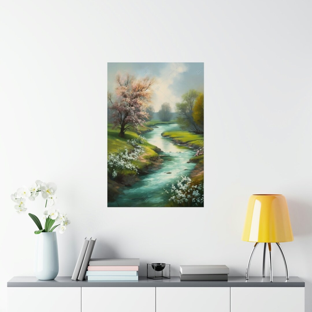 Beautiful Painted Art of Landscape in Spring. - Etsy