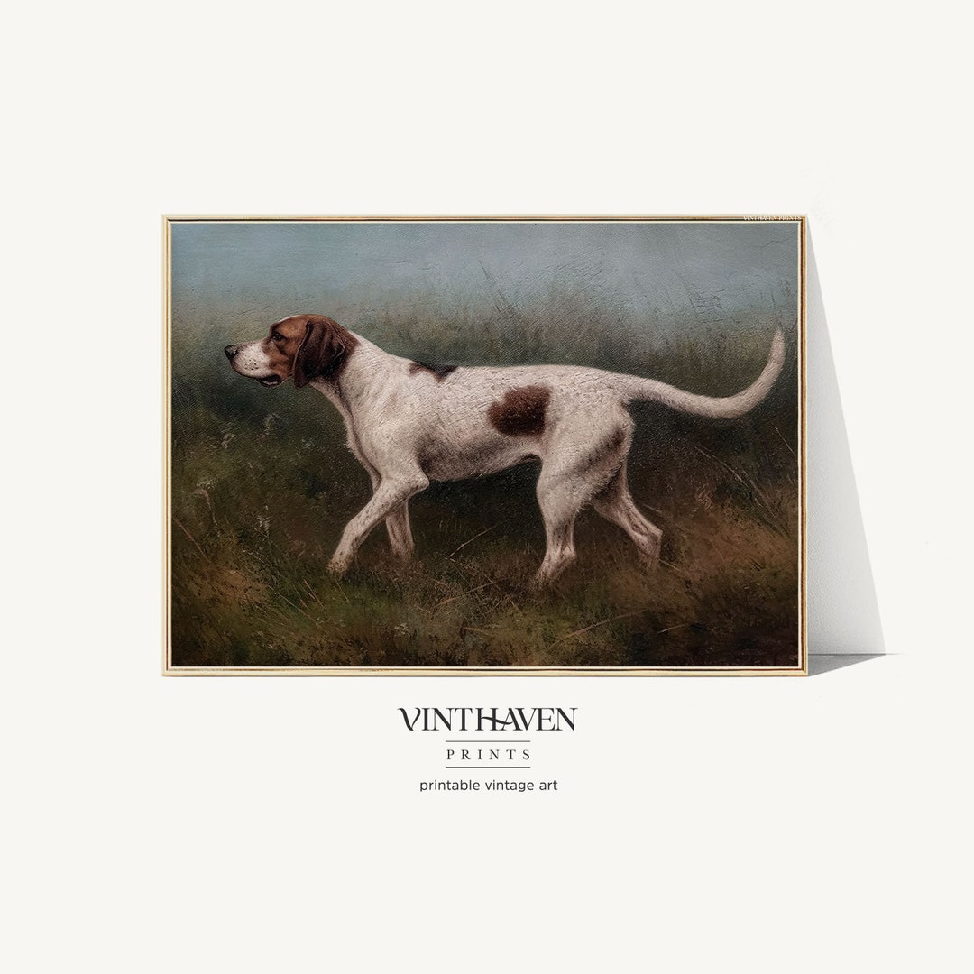 Brown and Blue Tones Hunting Dog Scene Lakehouse Still Life | Oil ...