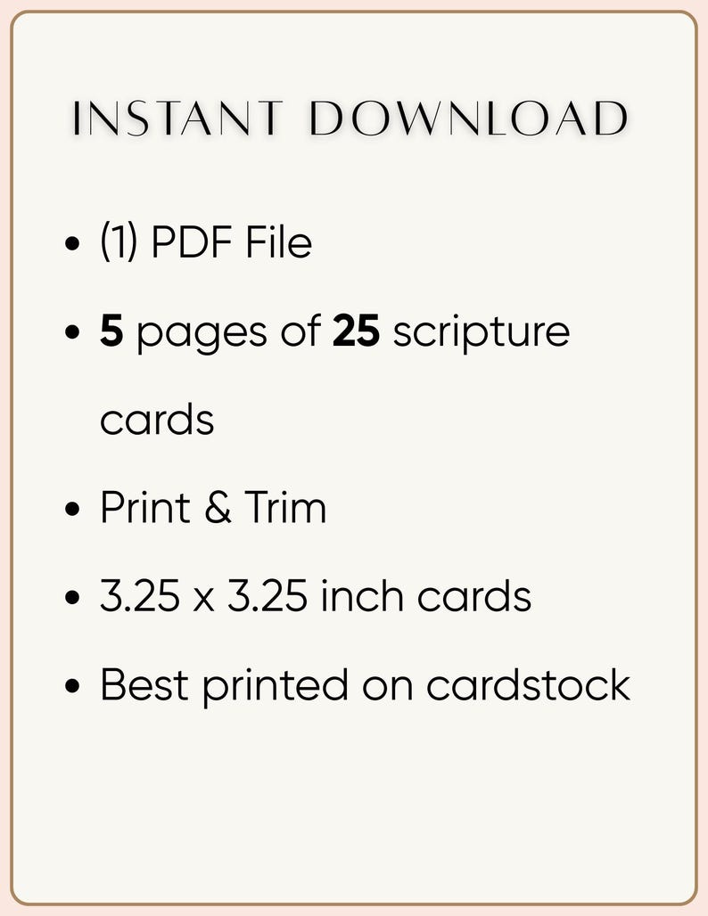 Scripture Cards | 25 Bible Verse Prints (digital Download) - Etsy