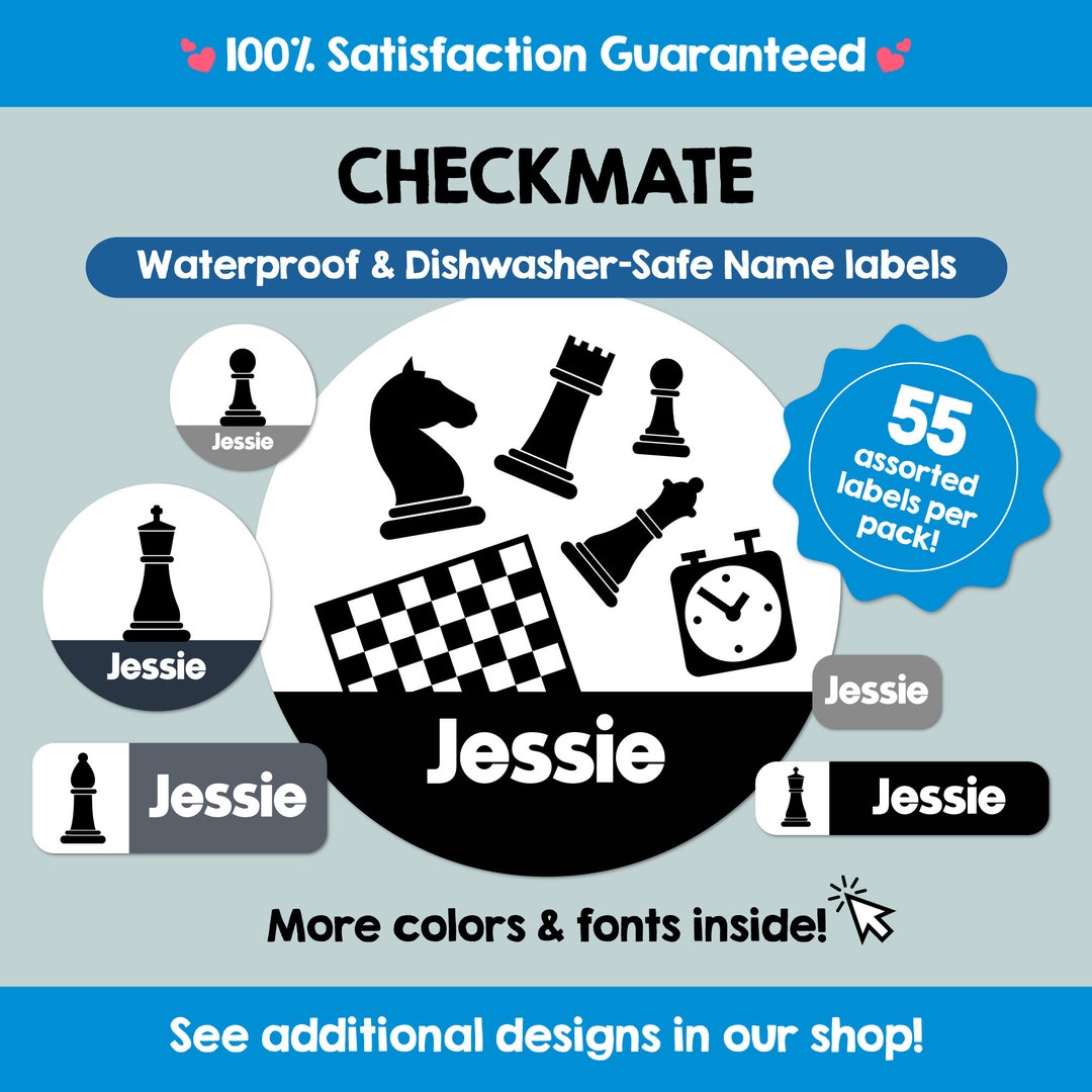 Chess Waterproof Dishwasher Safe Labels Custom Labels Kid Name Labels ...
