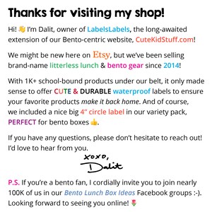 Rainbow Bento Box Label School Supplies Lunch Labels Waterproof ...