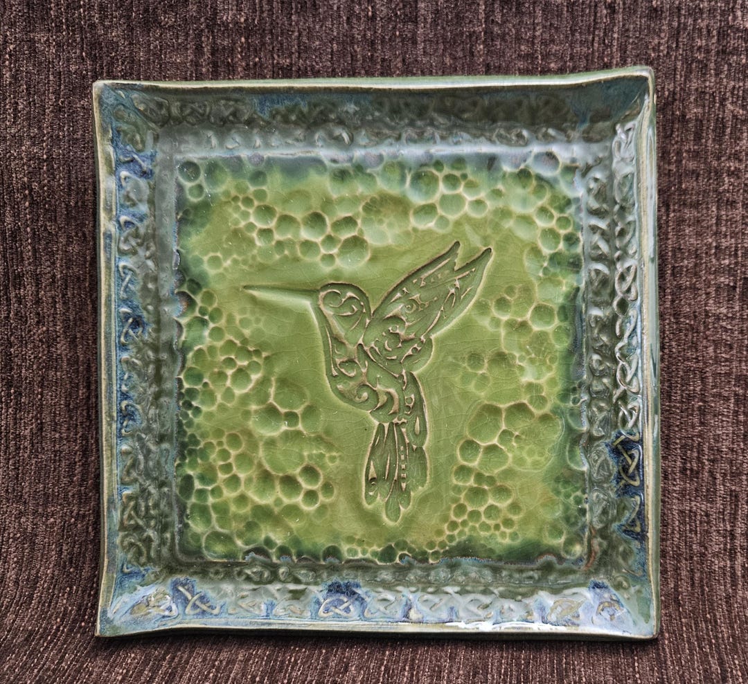 Hummingbird Square Plate From Contemporary Celtic Collection: Connemara ...