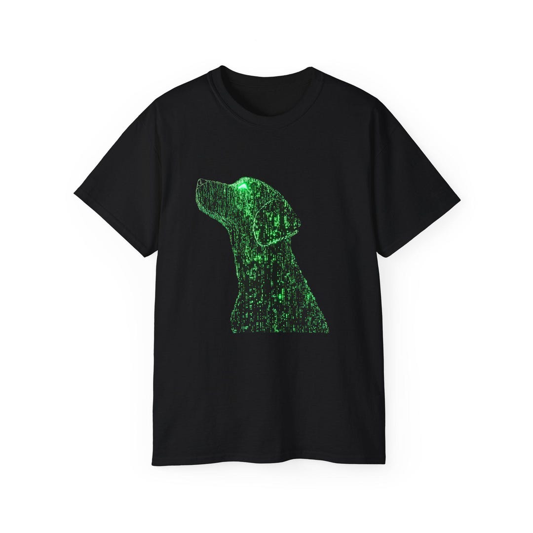 Dog Matrix Tee, Cyberpunk Canine Top, Dog Love, Furbaby, Puppy Data ...