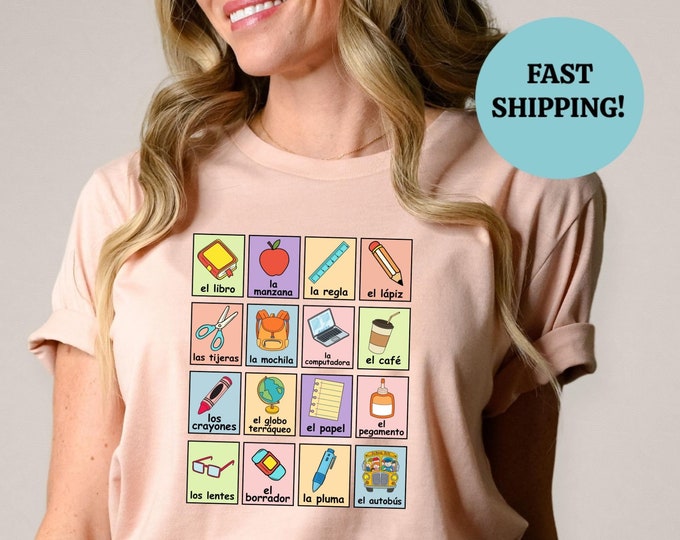 Teacher Shirt Maestra Loteria Maestra Shirt Dual Language Crew