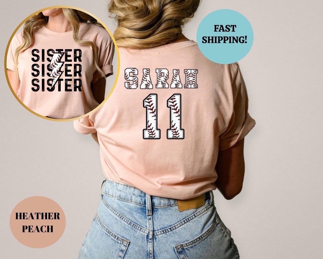 Custom Baseball Sister Shirt, Sibling Tee - Etsy