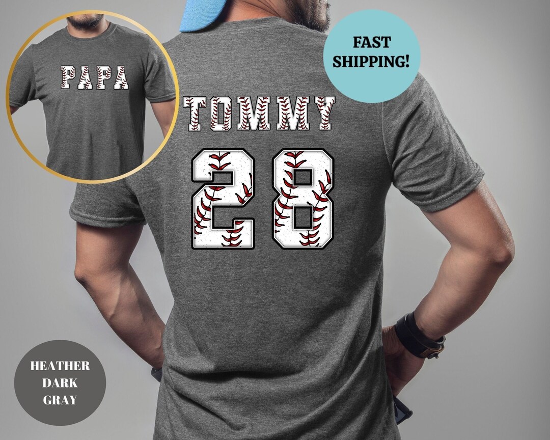 Custom Baseball Papa Shirt, Papa Baseball Tee, Sports Papa Shirt ...