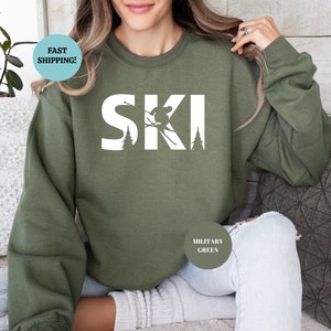 Skiing Hoodie, Winter Sports Sweatshirt, Skier Gift - Etsy
